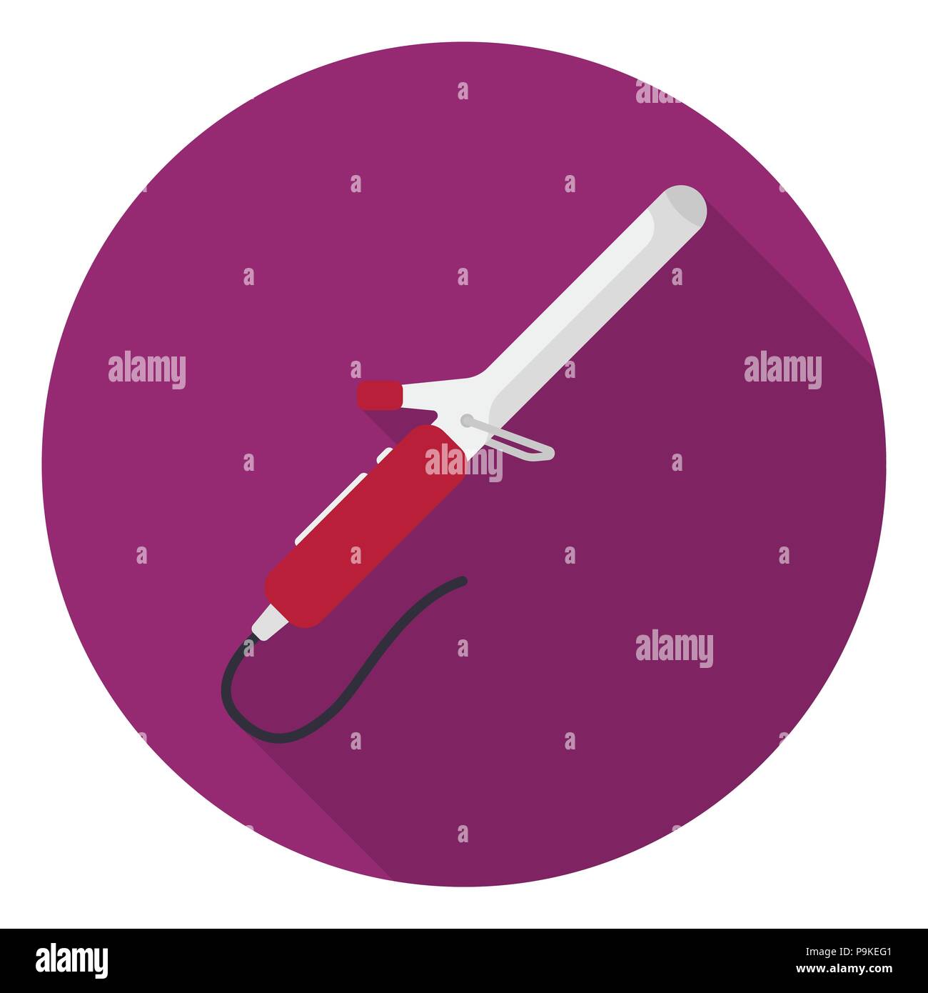 Hair iron icon in flat style isolated on white background. Hairdressery ...