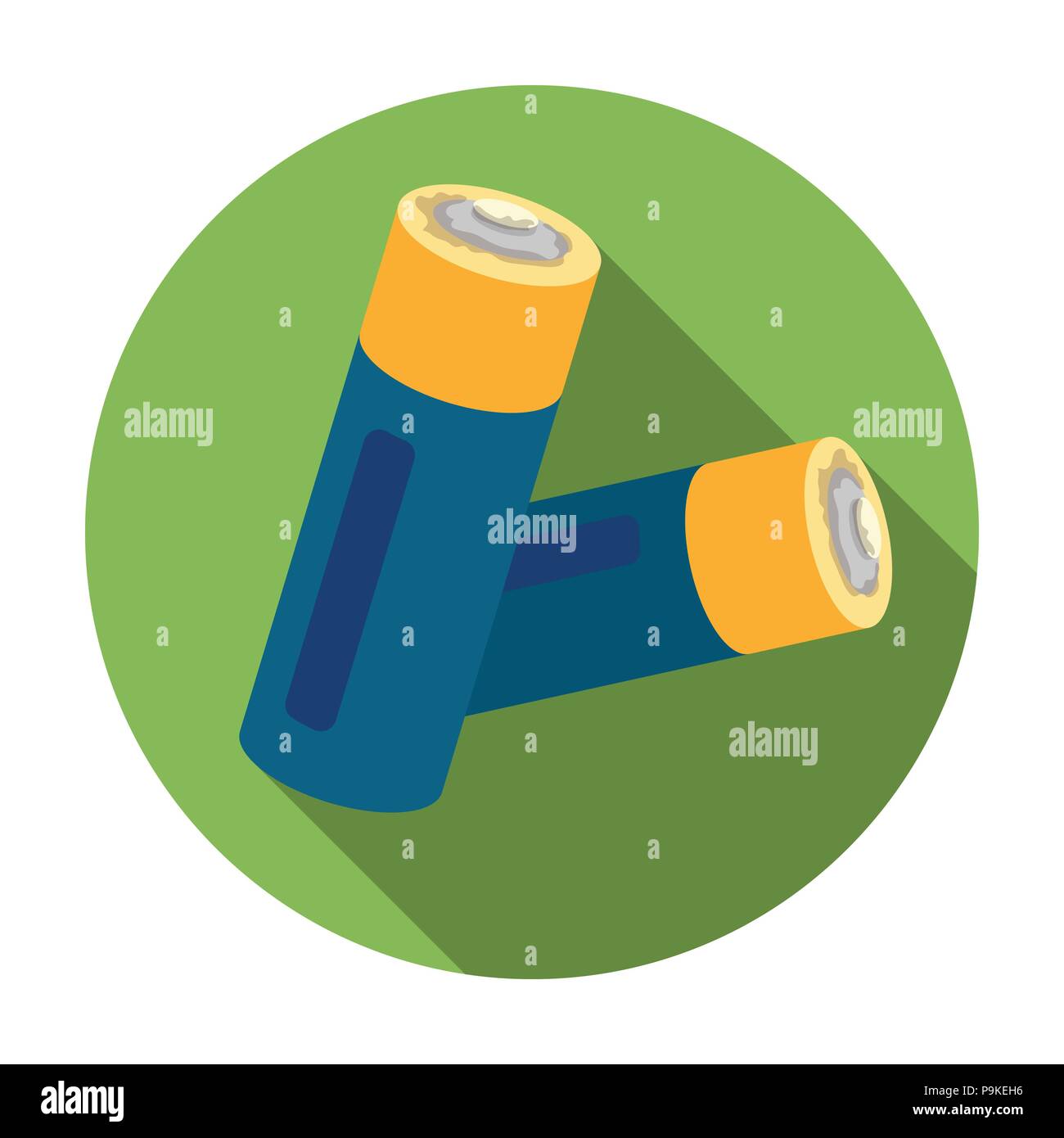 Used batteries icon in flat style isolated on white background. Trash ...