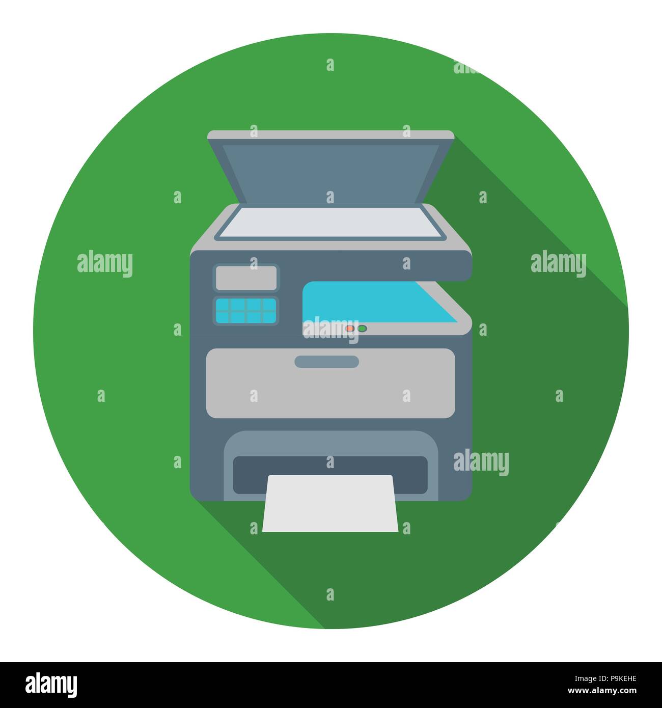 Multi-function printer in flat style isolated on white background ...