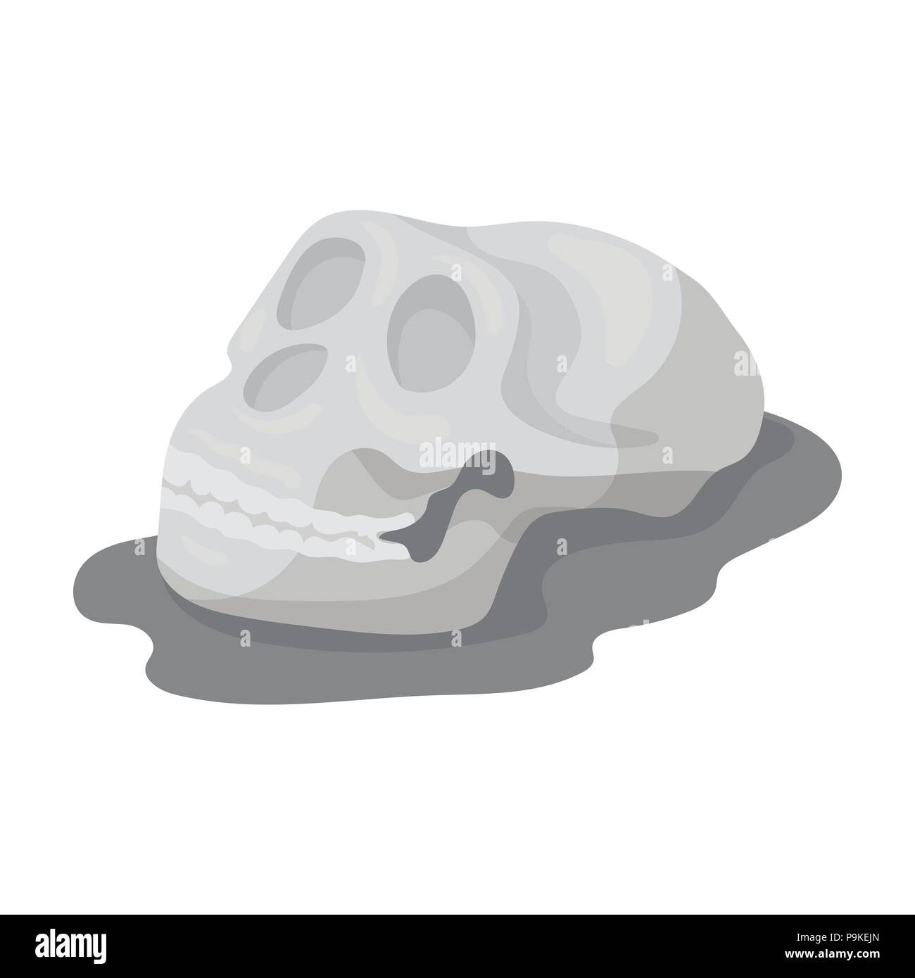 Human fossils icon in monochrome design isolated on white background ...