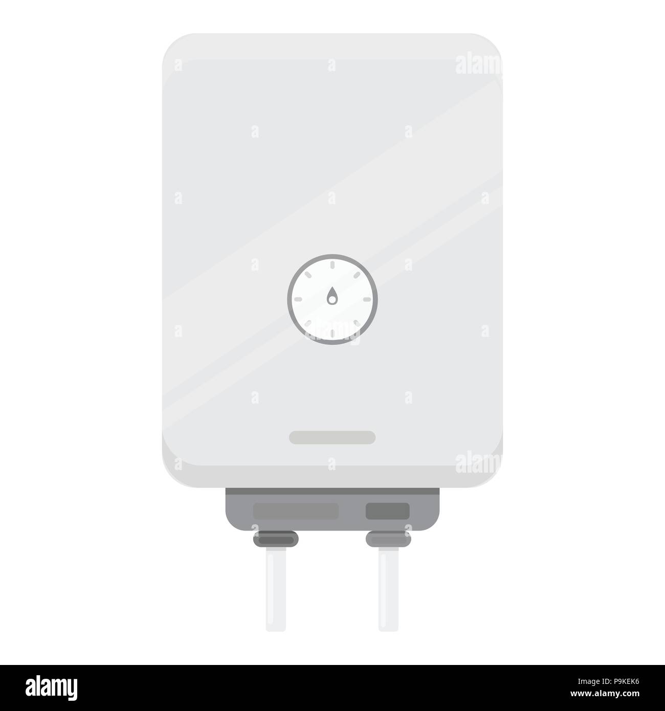 Boiler icon in monochrome style isolated on white background. Plumbing ...