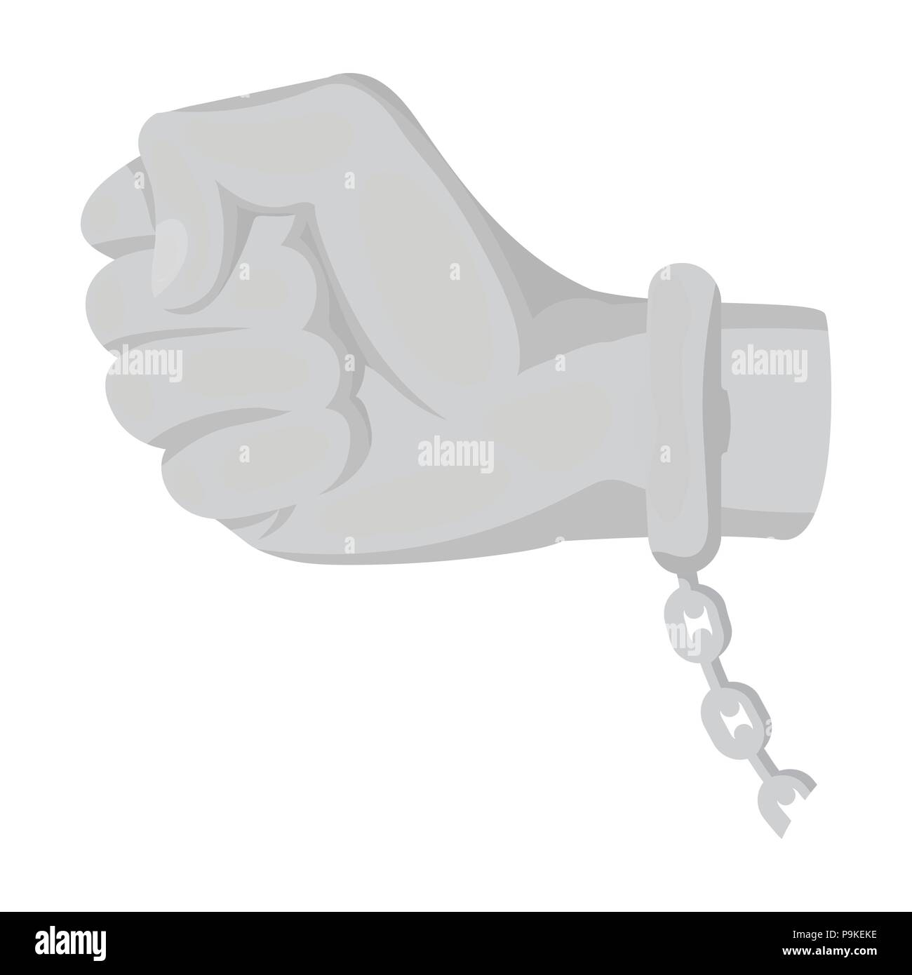 Handcuff on the hand of the criminal, Crime and arrest single icon in ...