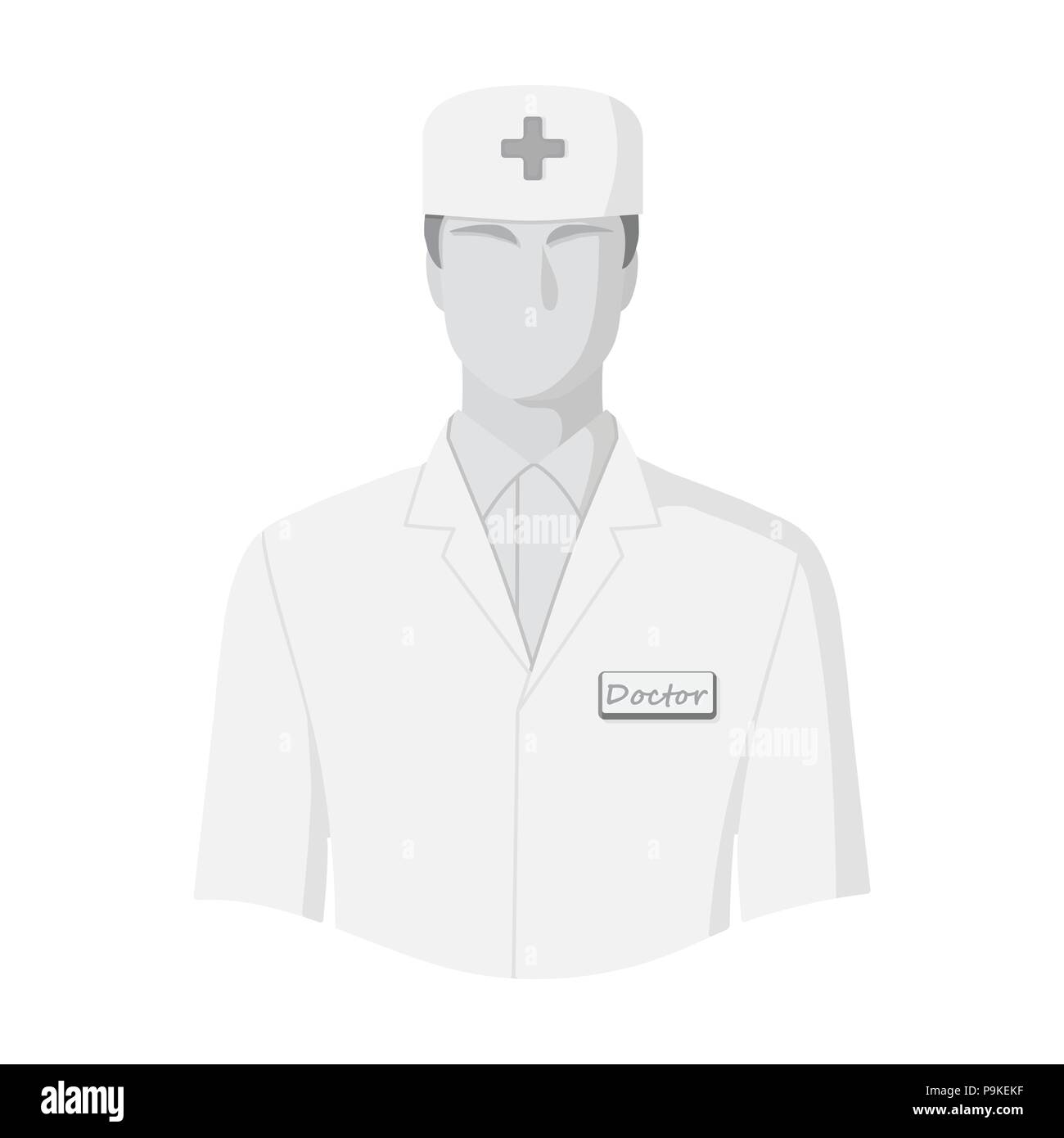 The man is a doctor in uniform. Medicine single icon in monochrome ...