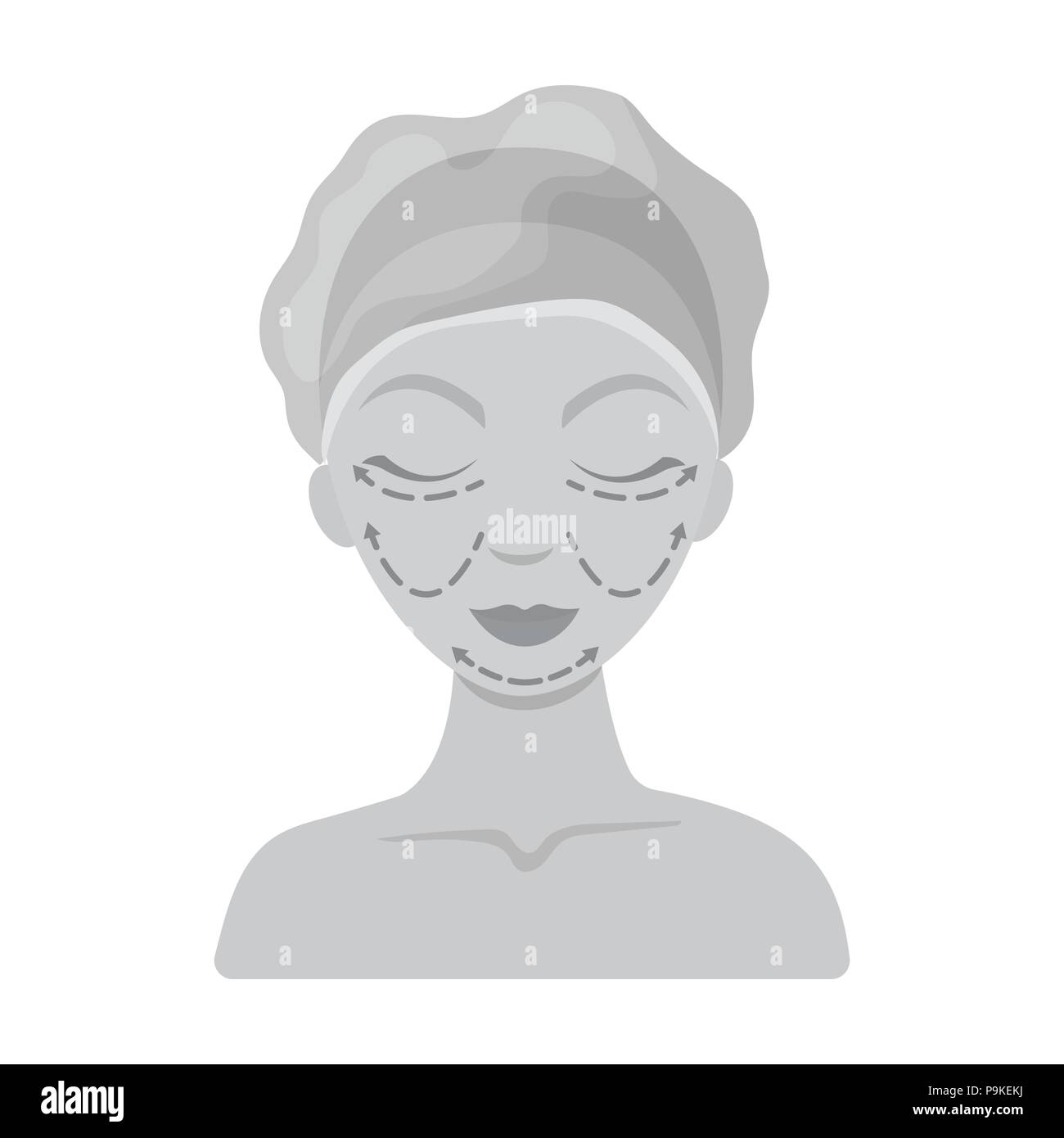 Cosmetic plastic surgery icon in monochrome style isolated on white ...