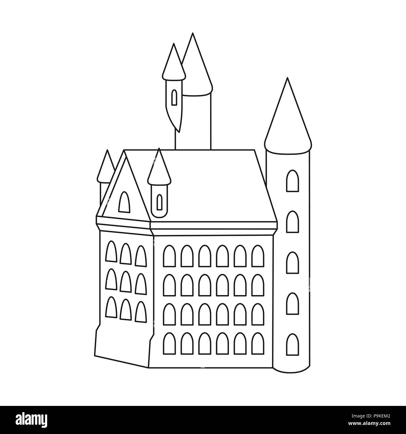 Building, single icon in outline style.Building, vector symbol stock ...