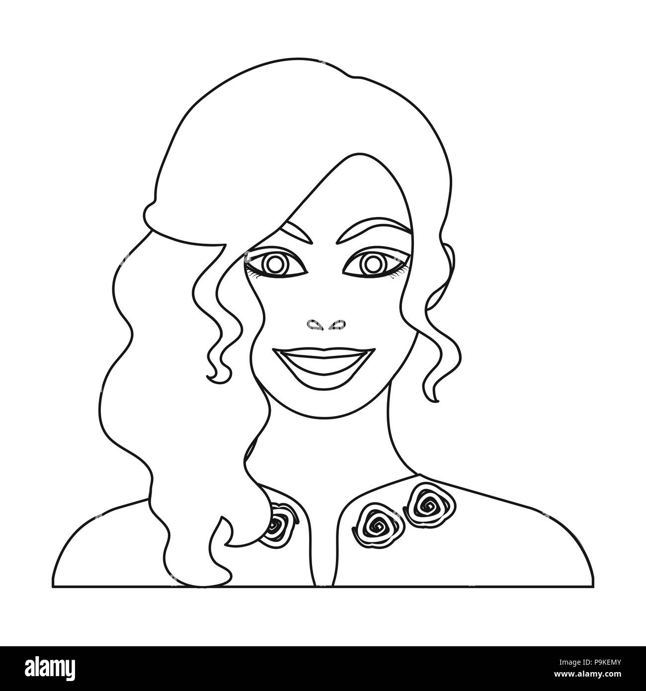 Woman, single icon in outline style.Woman, vector symbol stock ...