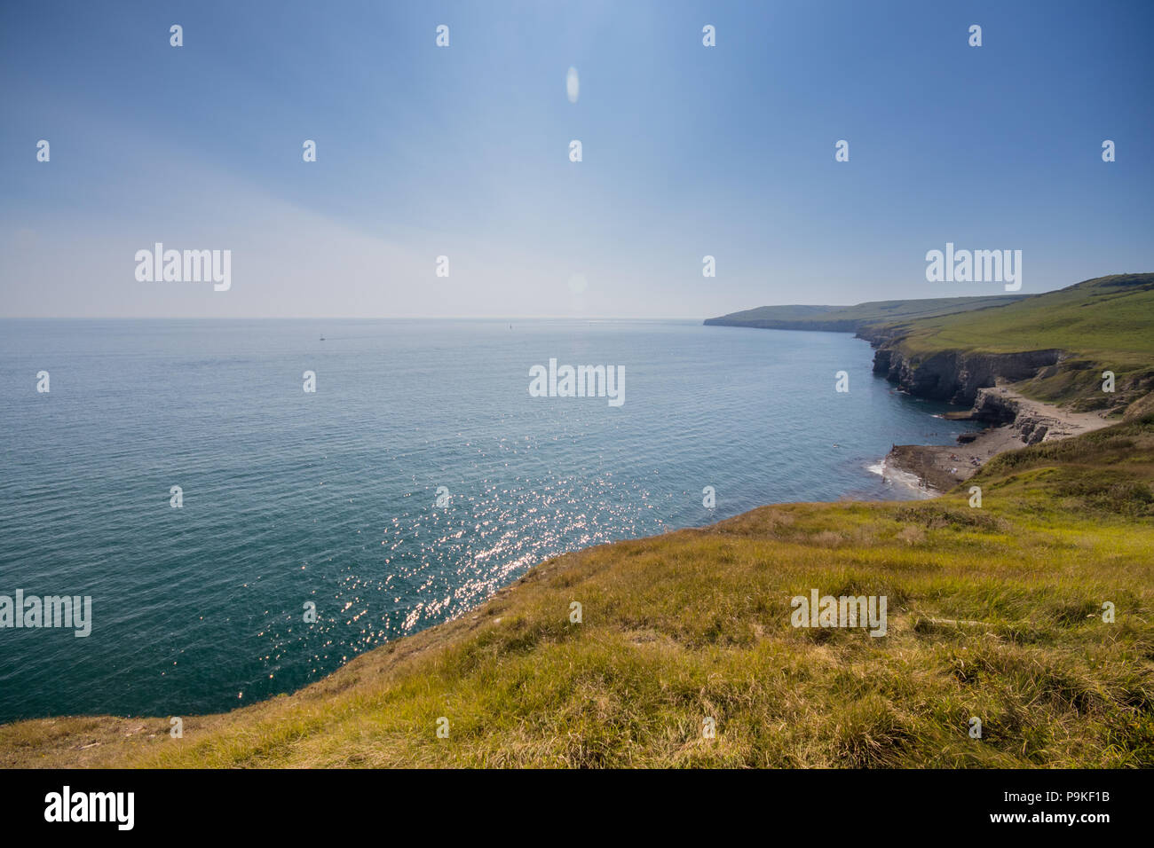 View towards Dancing Ledge, Durlston Country Park, Langton Matravers ...