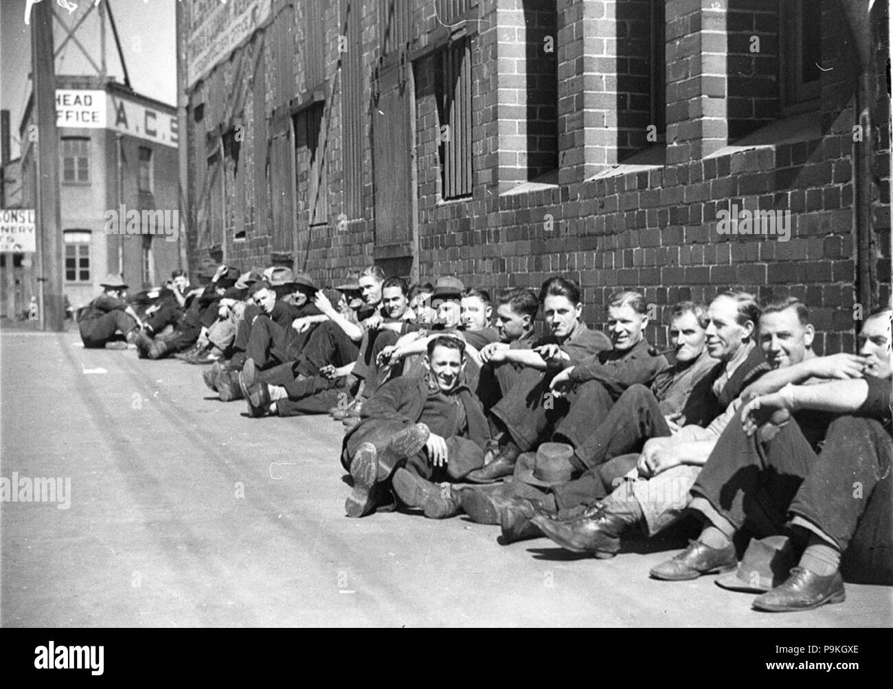 Group of workers Black and White Stock Photos & Images - Alamy