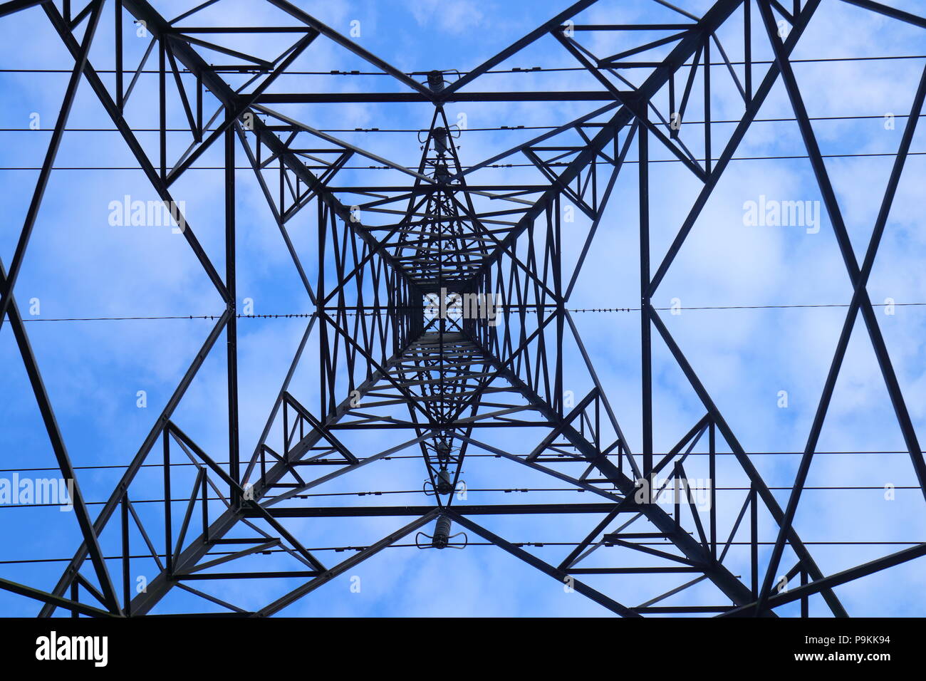 A Kaleidoscope abstract pattern from looking directly up a pylon Stock ...