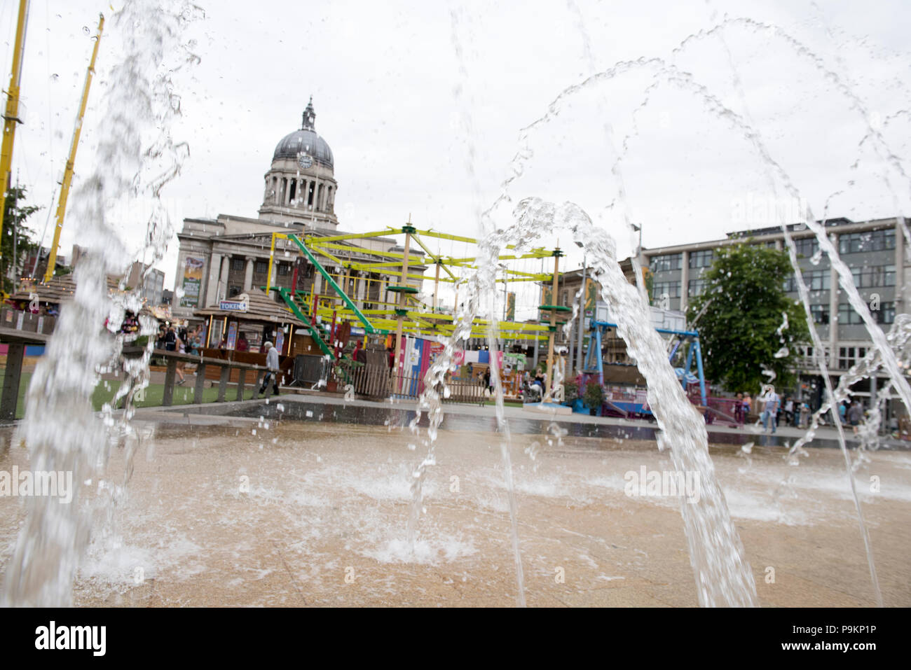 Nottingham old market square water feature hi-res stock photography and ...