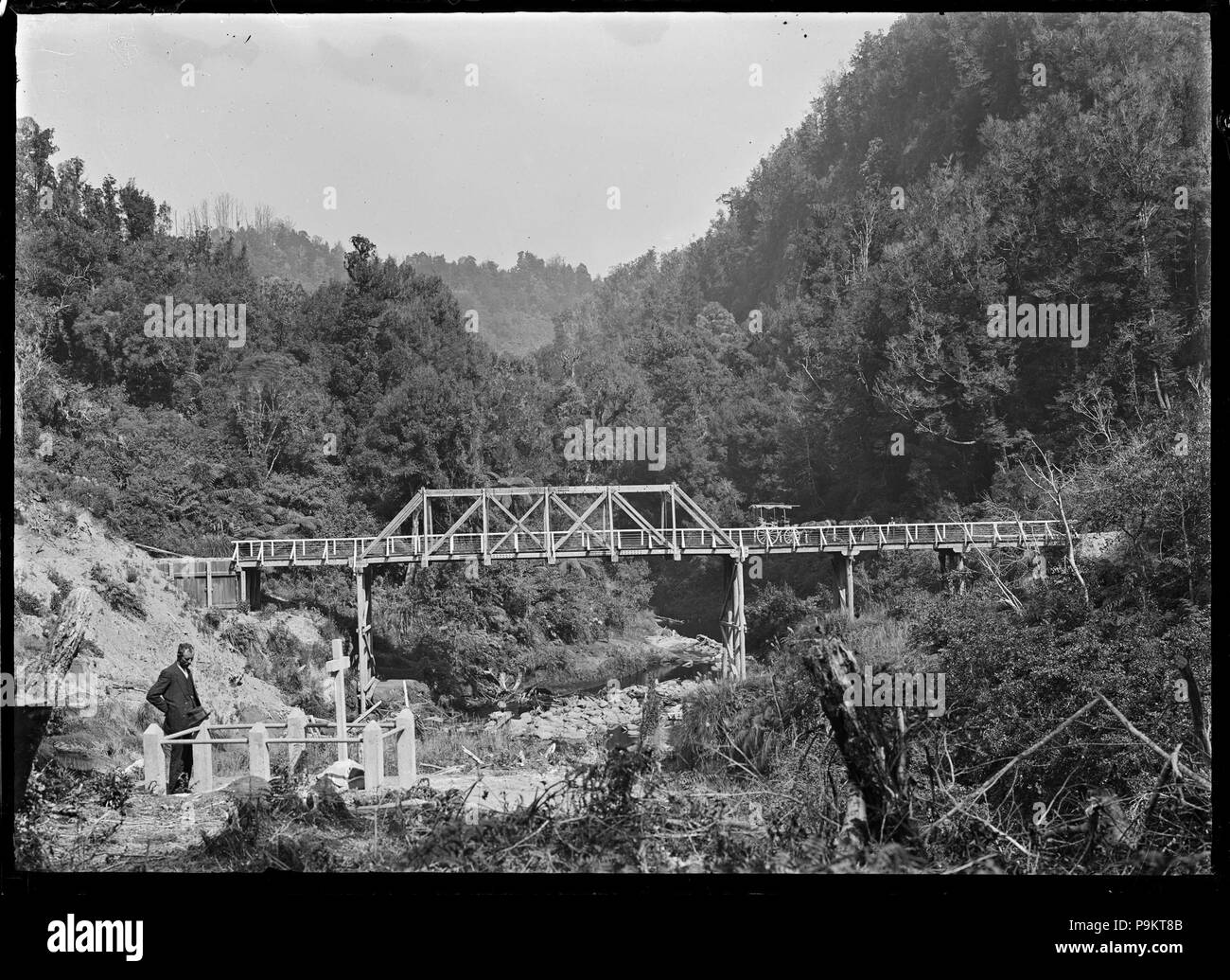 307 Tangarakau Gorge, a road bridge and grave site. ATLIB 286519 Stock ...
