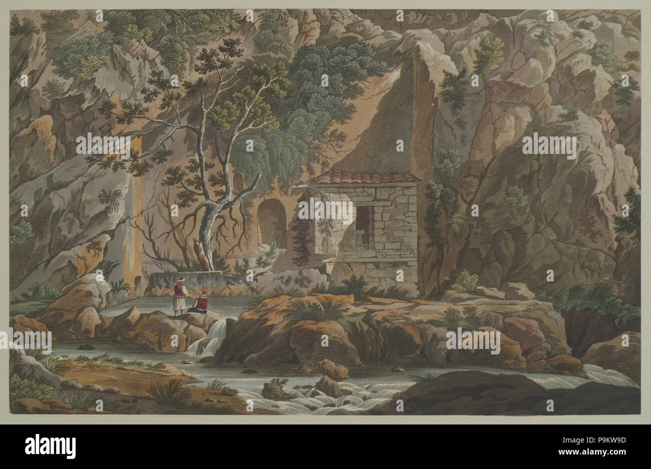 311 The Kastalian spring - Dodwell Edward - 1819 Stock Photo - Alamy