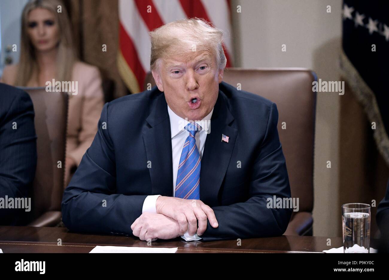 Washington, DC. 18th July, 2018. U.S. President Donald Trump speaks ...