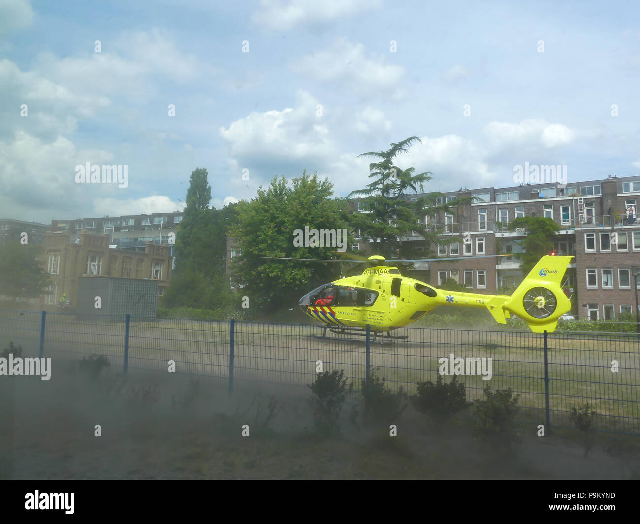 Rietland park, Amsterdam, the Netherlands -July 18 2018: emergency ...