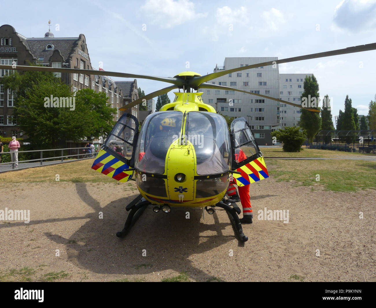 Rietland park, Amsterdam, the Netherlands -July 18 2018: emergency ...