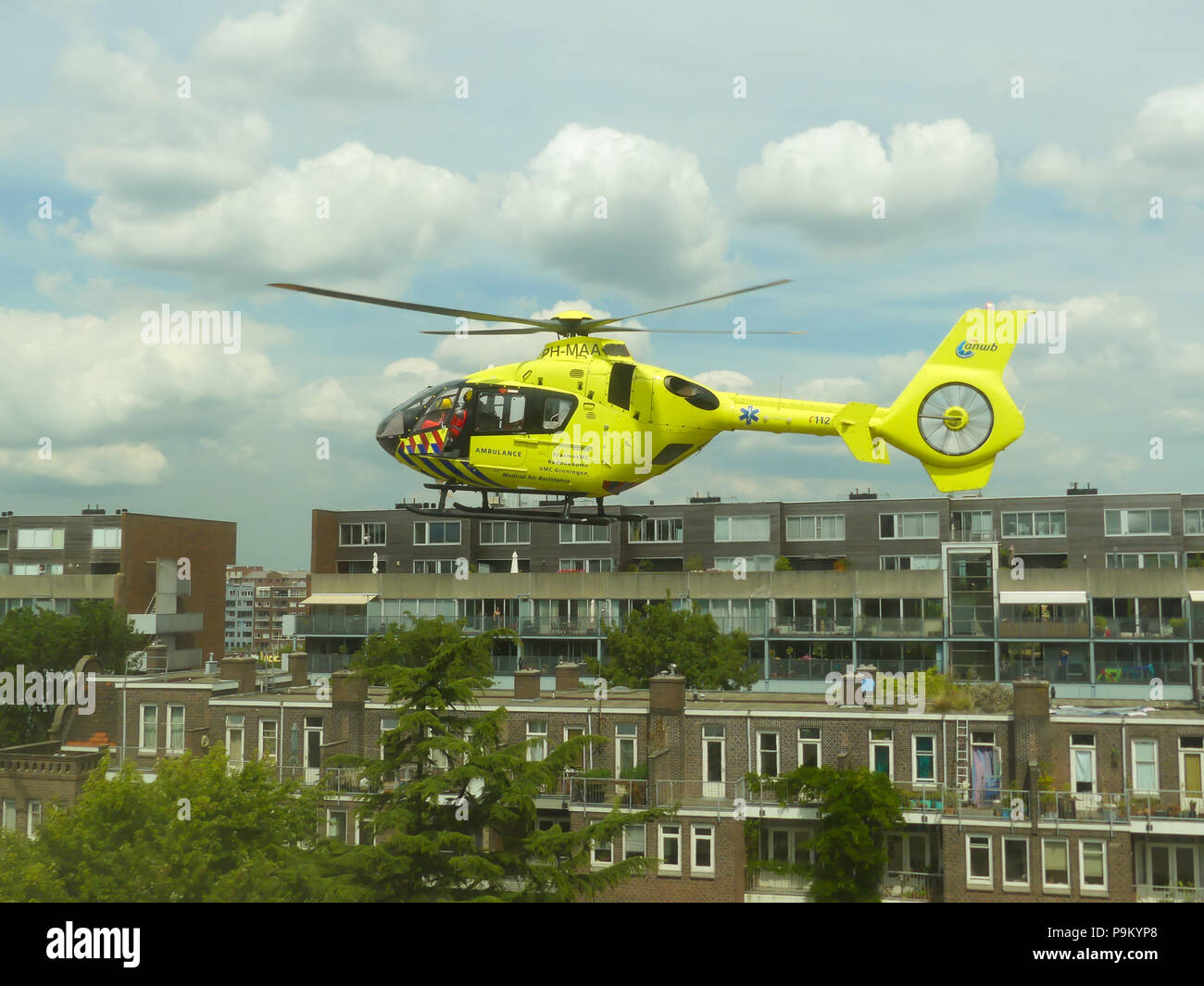 Rietland park, Amsterdam, the Netherlands -July 18 2018: emergency ...