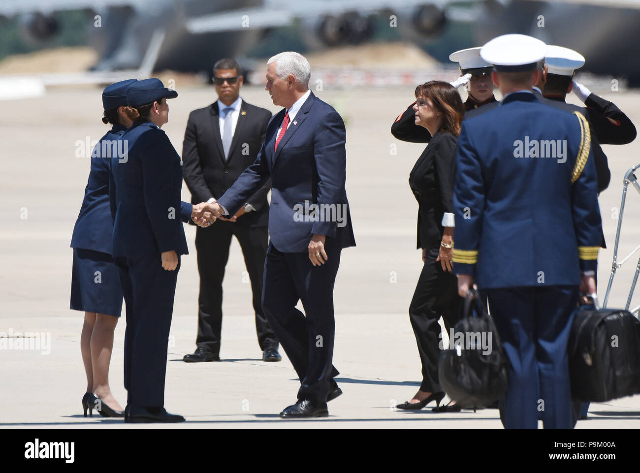 Joint Base Andrews, Maryland, USA. 18th July, 2018. United States Vice ...