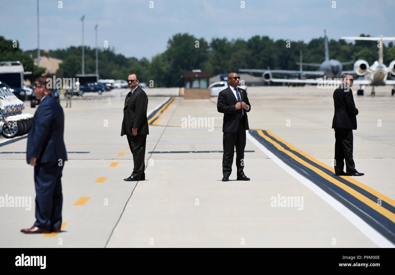 Joint Base Andrews, Maryland, USA. 18th July, 2018. Secret Service ...