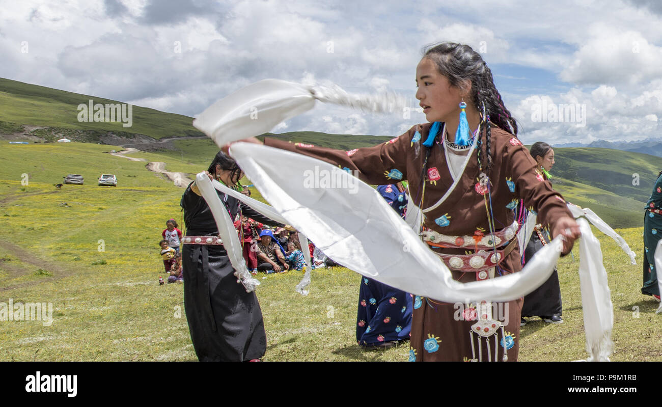 Aba, Aba, China. 19th July, 2018. Aba, CHINA-Local people celebrate ...