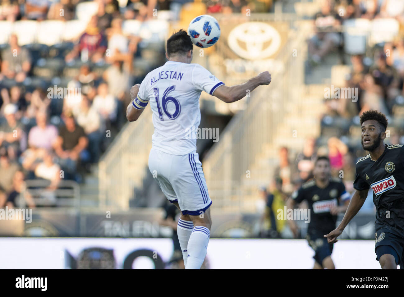 Chester, Pennsylvania, USA. 18th July, 2018. Orlando City's SACHA ...