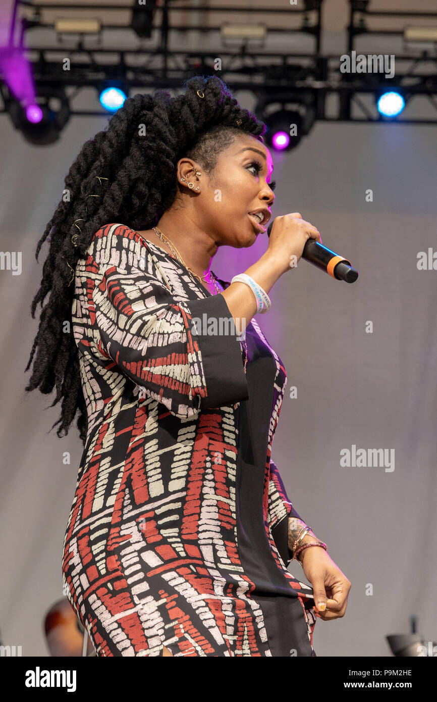 Chicago, Illinois, USA. 14th July, 2018. BRANDY (BRANDY NORWOOD) during ...