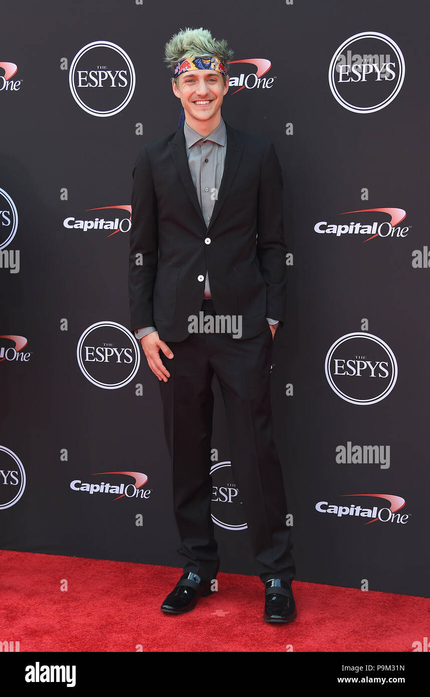 Los Angeles, California, USA. 18th July, 2018. Tyler Blevins arrives ...