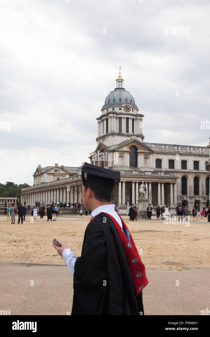 London UK. 19th July 2018 . Students from the University of Greenwich ...