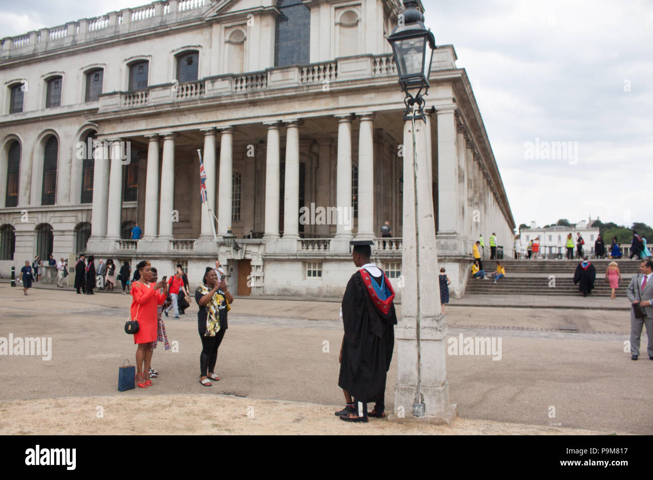 London UK. 19th July 2018 . Students from the University of Greenwich ...