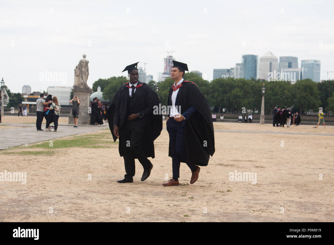 London UK. 19th July 2018 . Students from the University of Greenwich ...