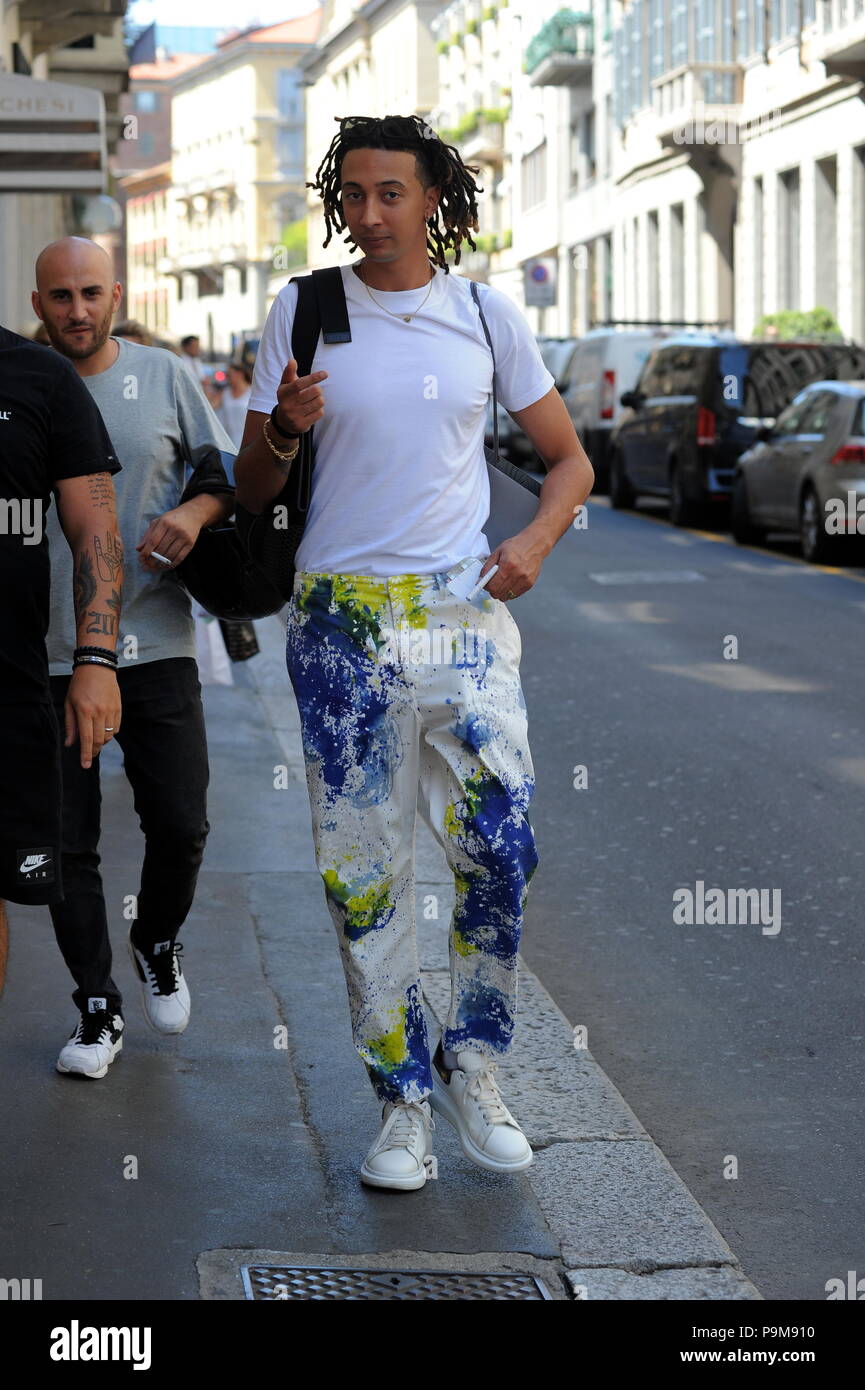 Milan, Ghali Amdouni walking in the center Ghali Amdouni, well-known ...