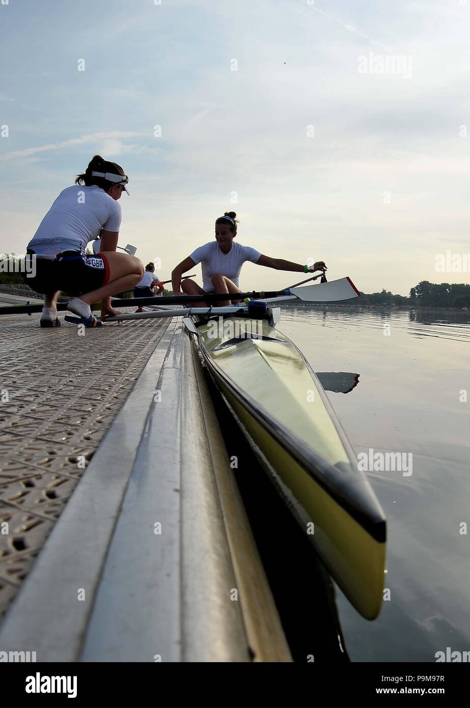 Redgrave Pinsent Rowing Lake, UK. 19th July 2018. The womens pairs ...