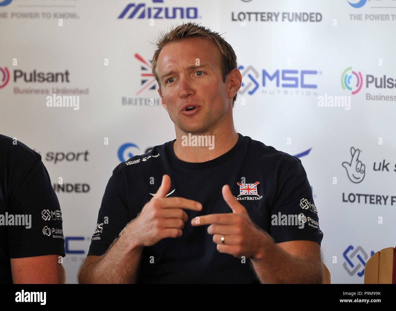 Redgrave Pinsent Rowing Lake, UK. 19th July 2018. James Harris (High ...