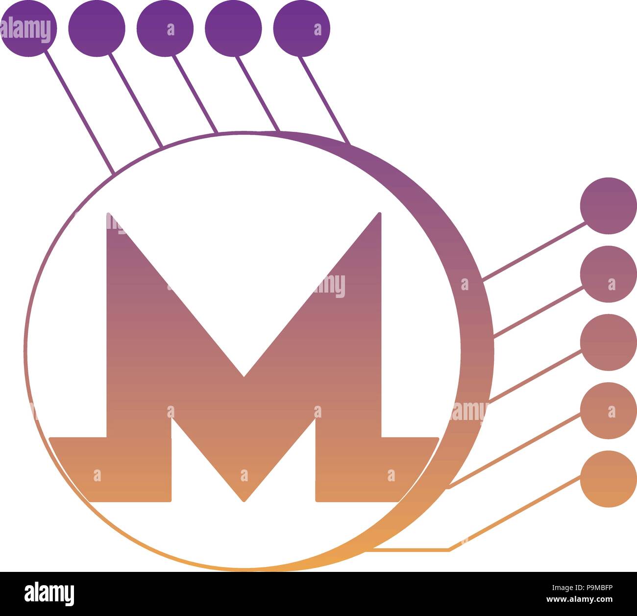 monero symbol icon over white background, vector illustration Stock ...