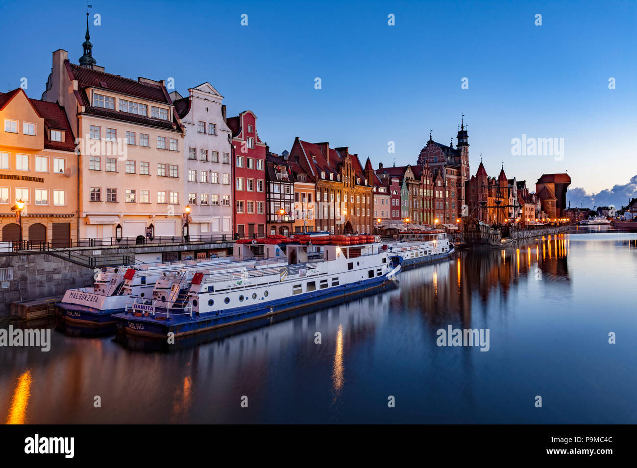 Gdansk, waterfront on the Motlawa River, Poland Stock Photo - Alamy
