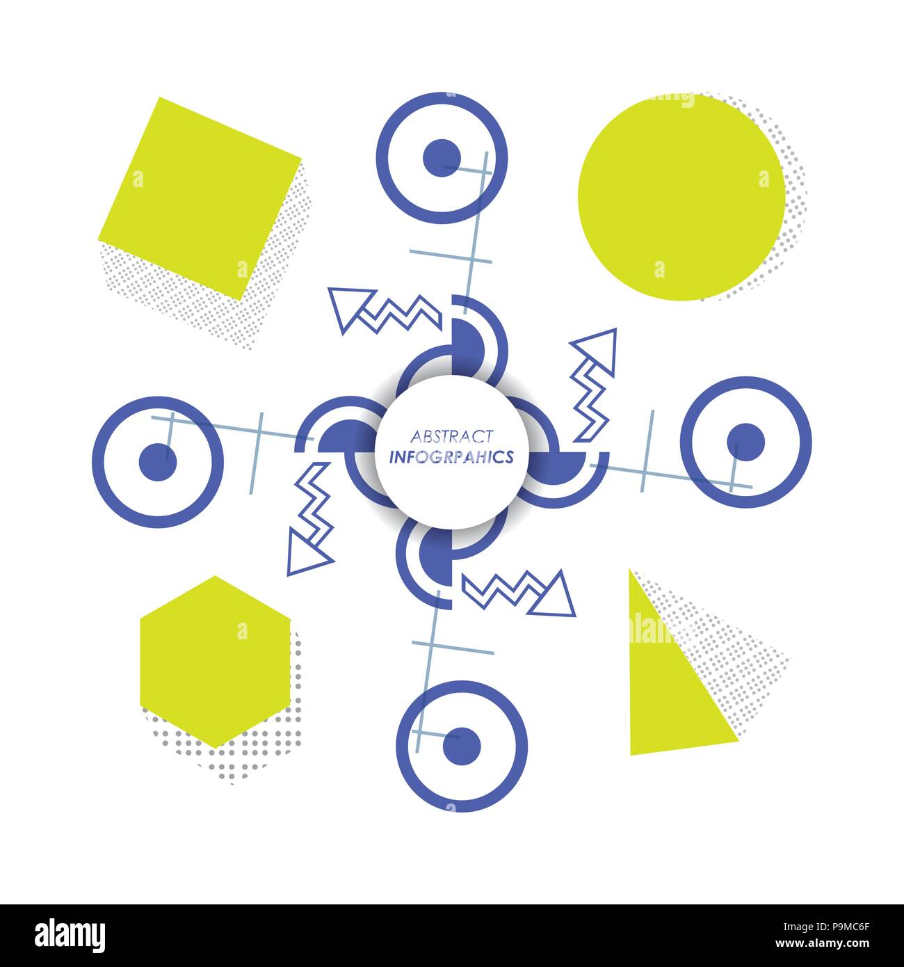 template infographic with figures geometrics vector illustration design ...