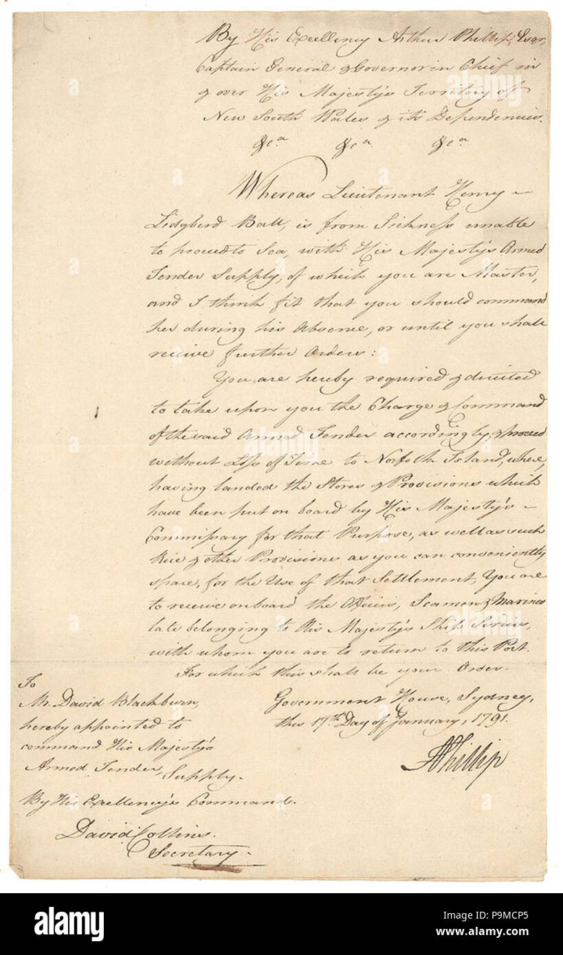 Arthur phillip governor of australia hi-res stock photography and ...