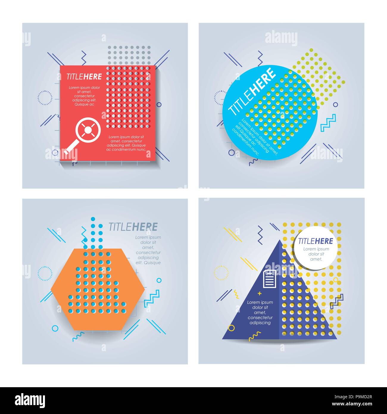 template set infographic with figures geometrics vector illustration ...