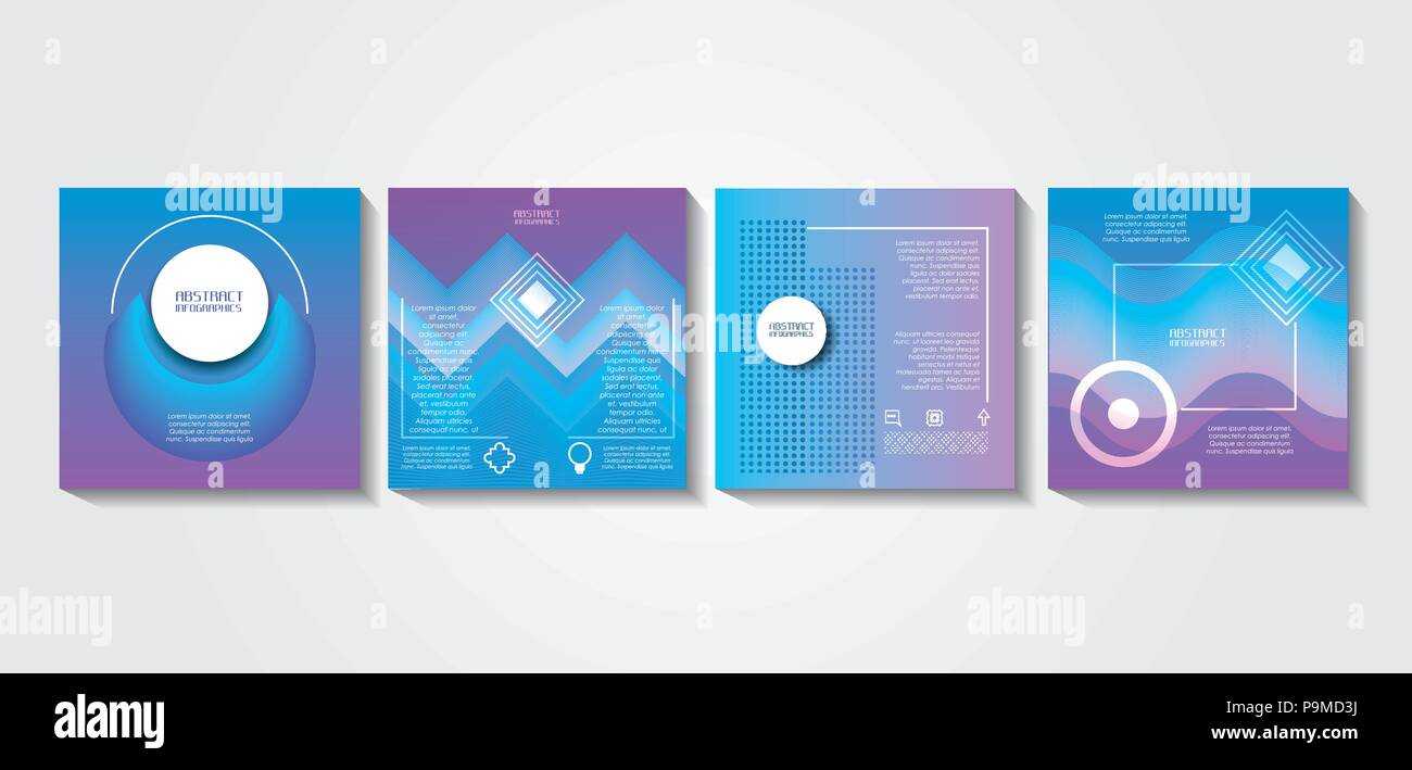 template set infographic with figures geometrics vector illustration ...
