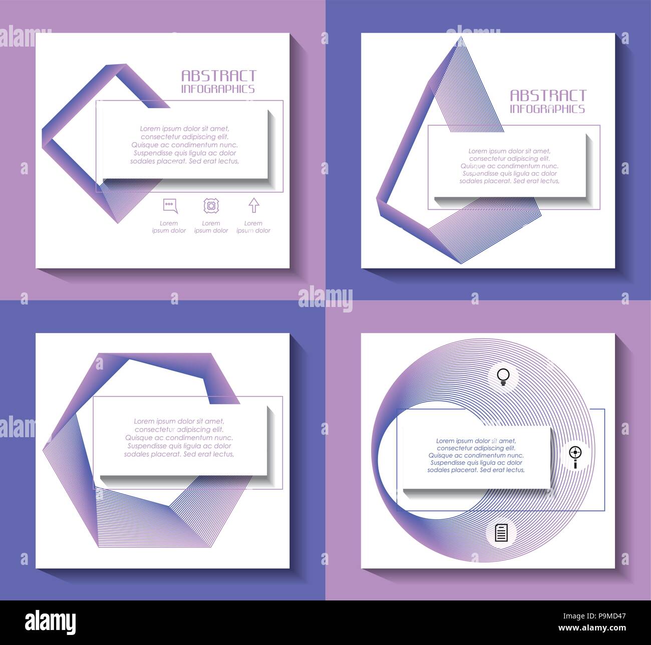 template set infographic with figures geometrics vector illustration ...