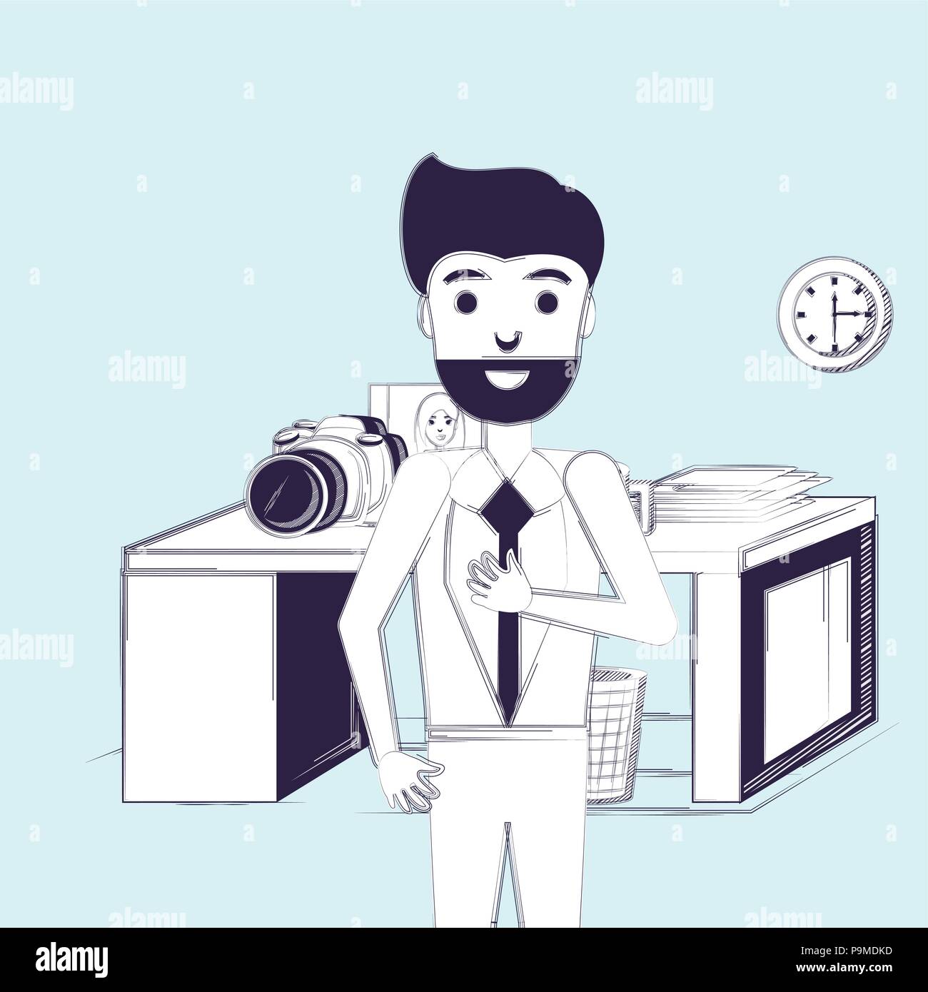 Elegant man professional camera Stock Vector Images - Alamy