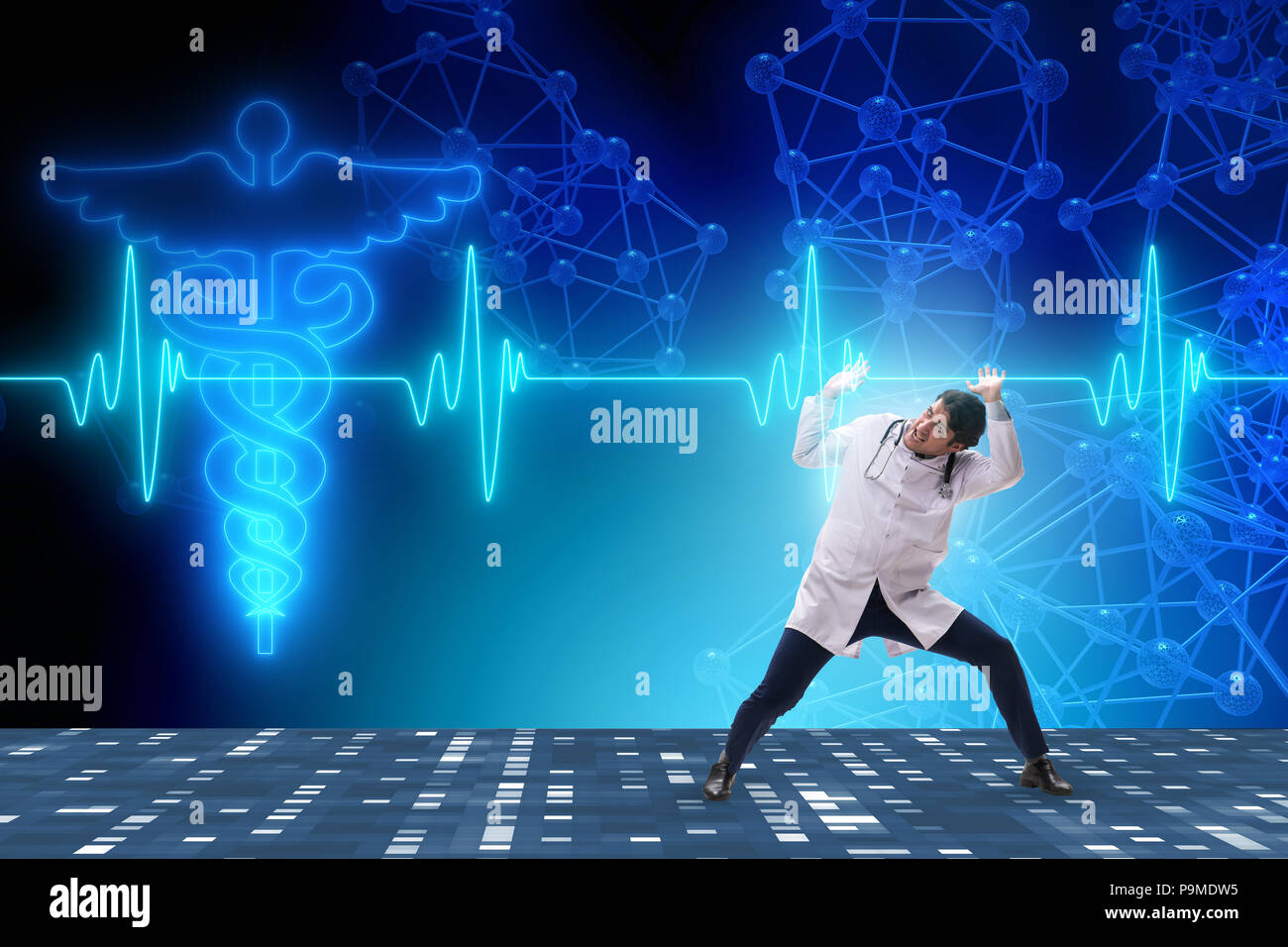 Doctor cardiologist supporting cardiogram heart line Stock Photo - Alamy
