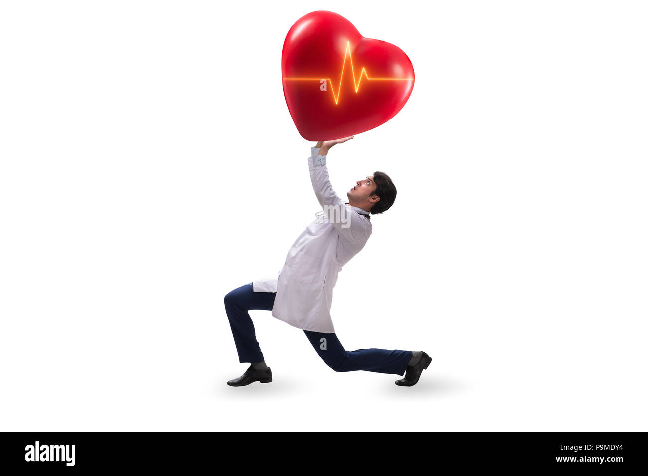 Doctor cardiologist supporting cardiogram heart line Stock Photo - Alamy
