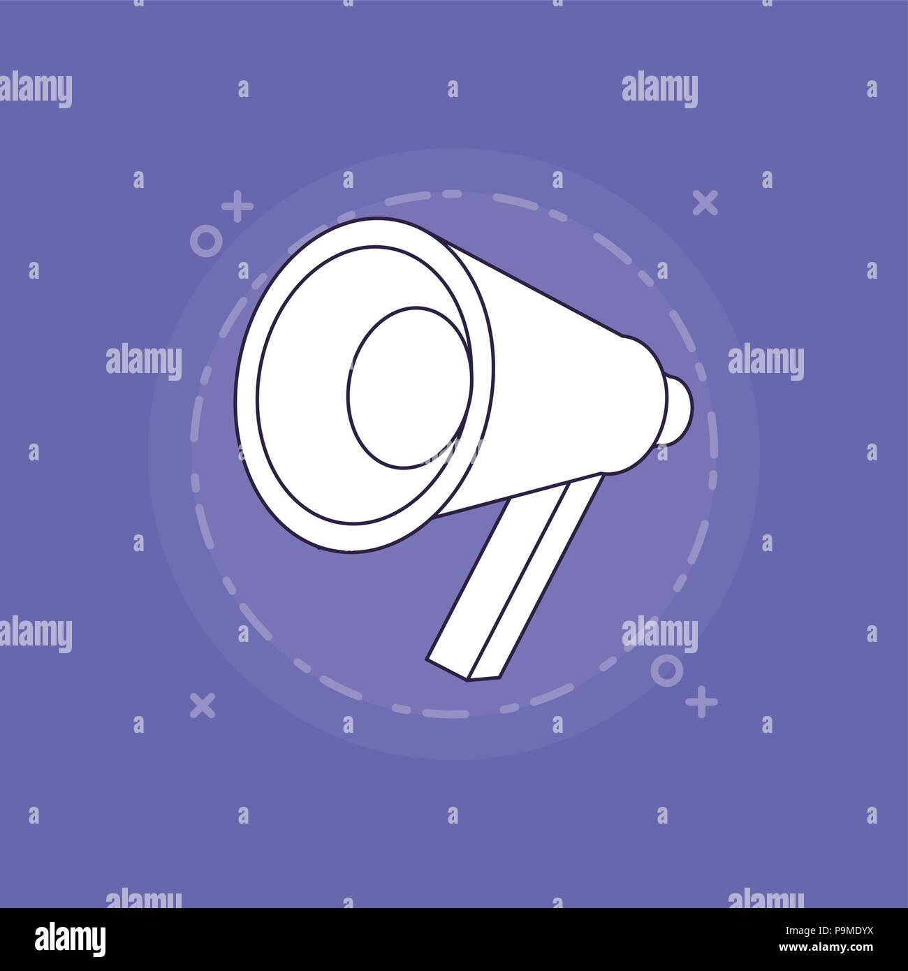 megaphone icon over purple background, vector illustration Stock Vector ...