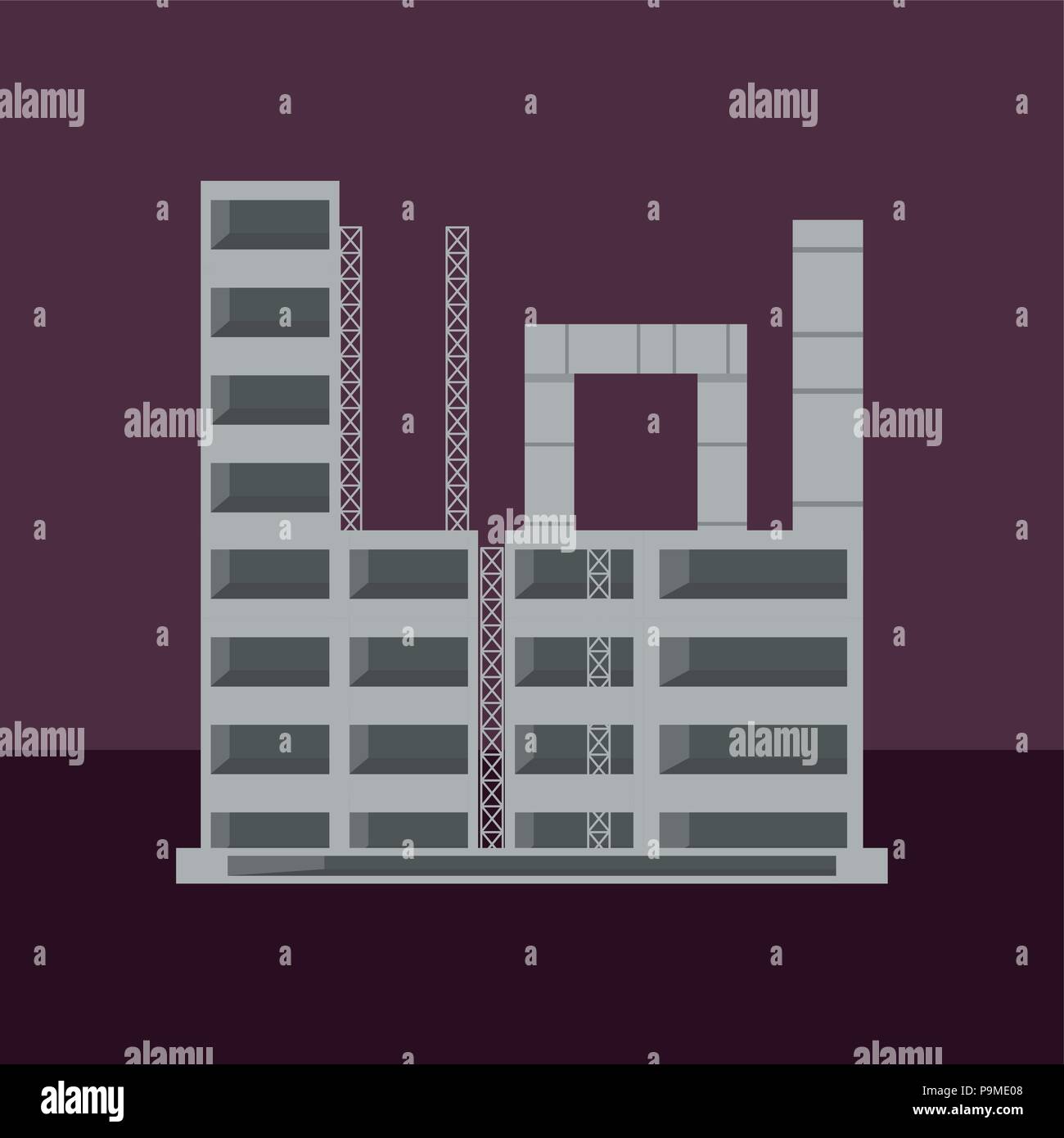 construction structure over purple background, colorful design. vector ...