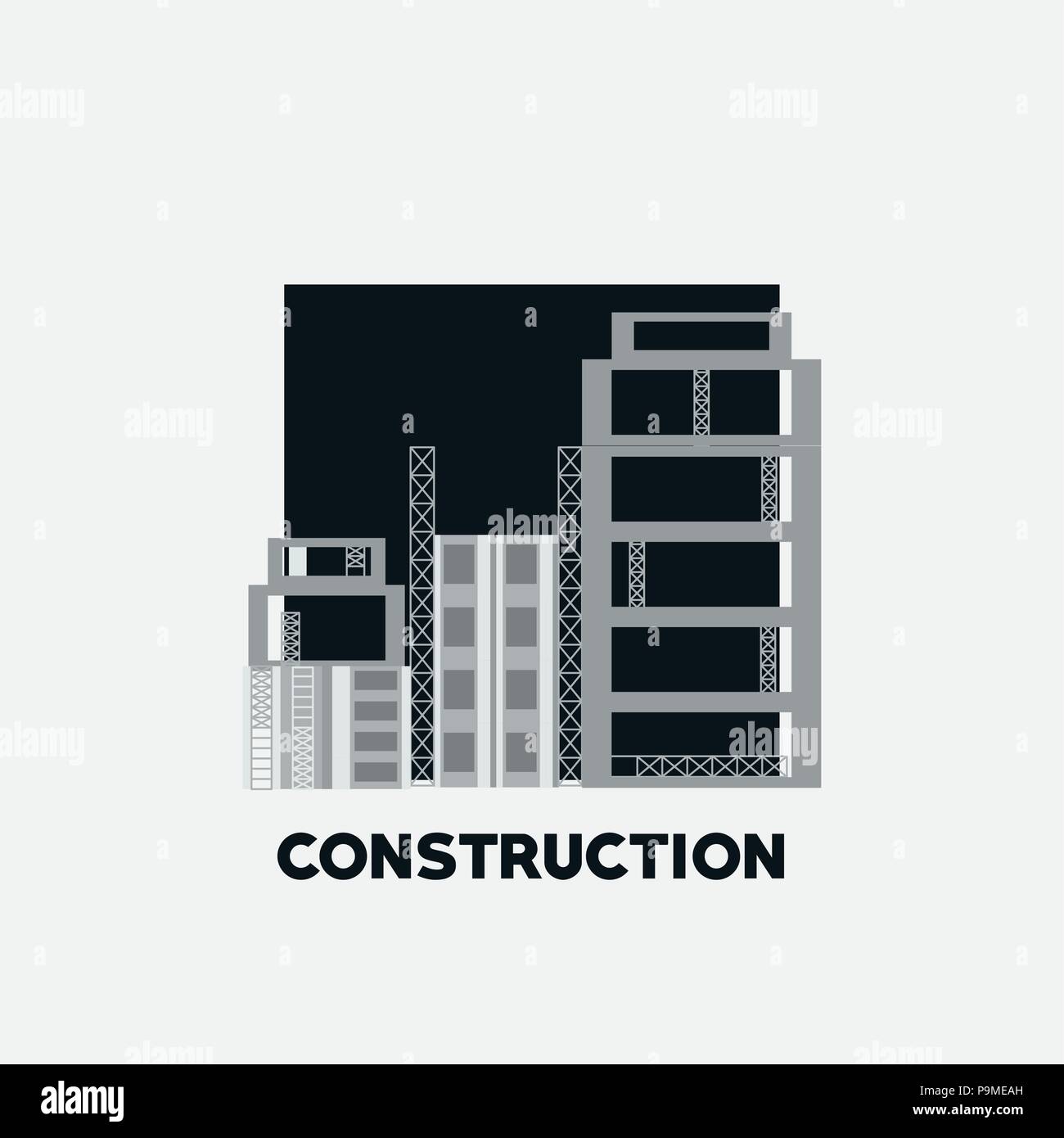 construction structure over white background, colorful design. vector ...