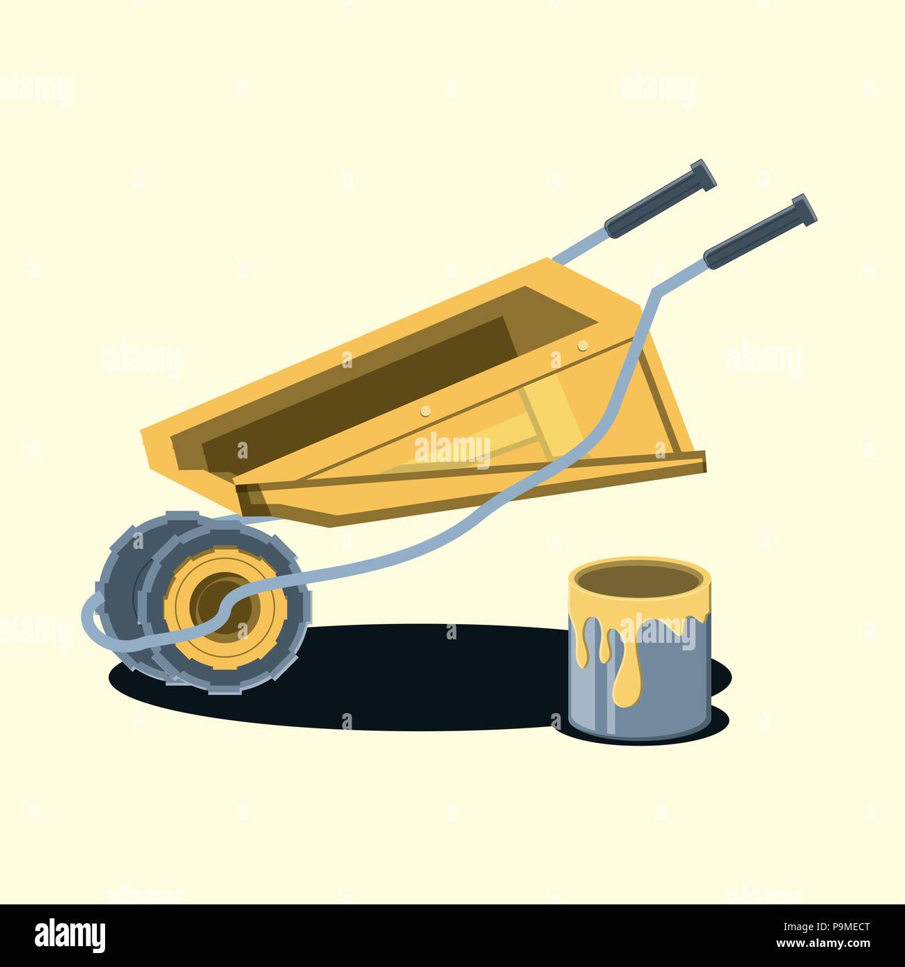 wheelbarrow icon over background, colorful design. vector illustration ...