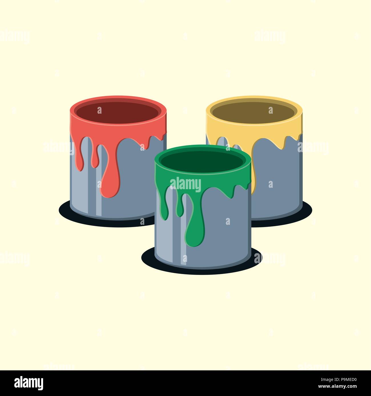 paint cans icon over white background, colorful design. vector ...