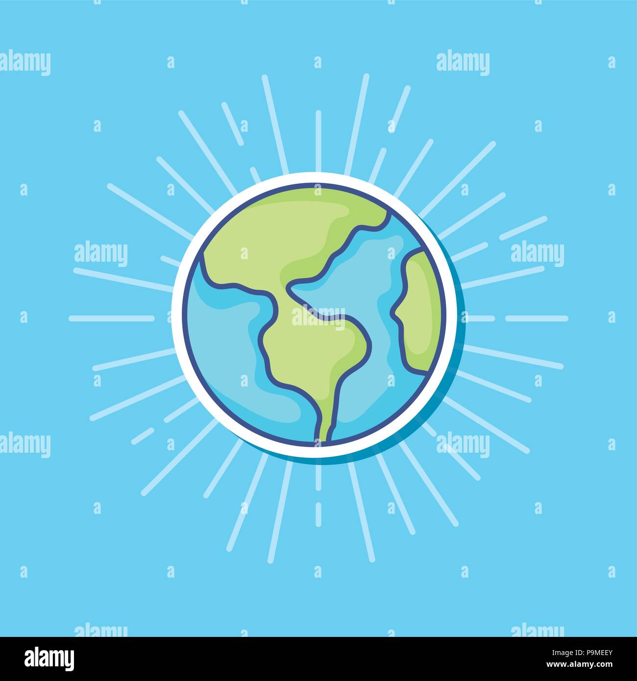 earth planet icon over background, colorful design. vector illustration ...