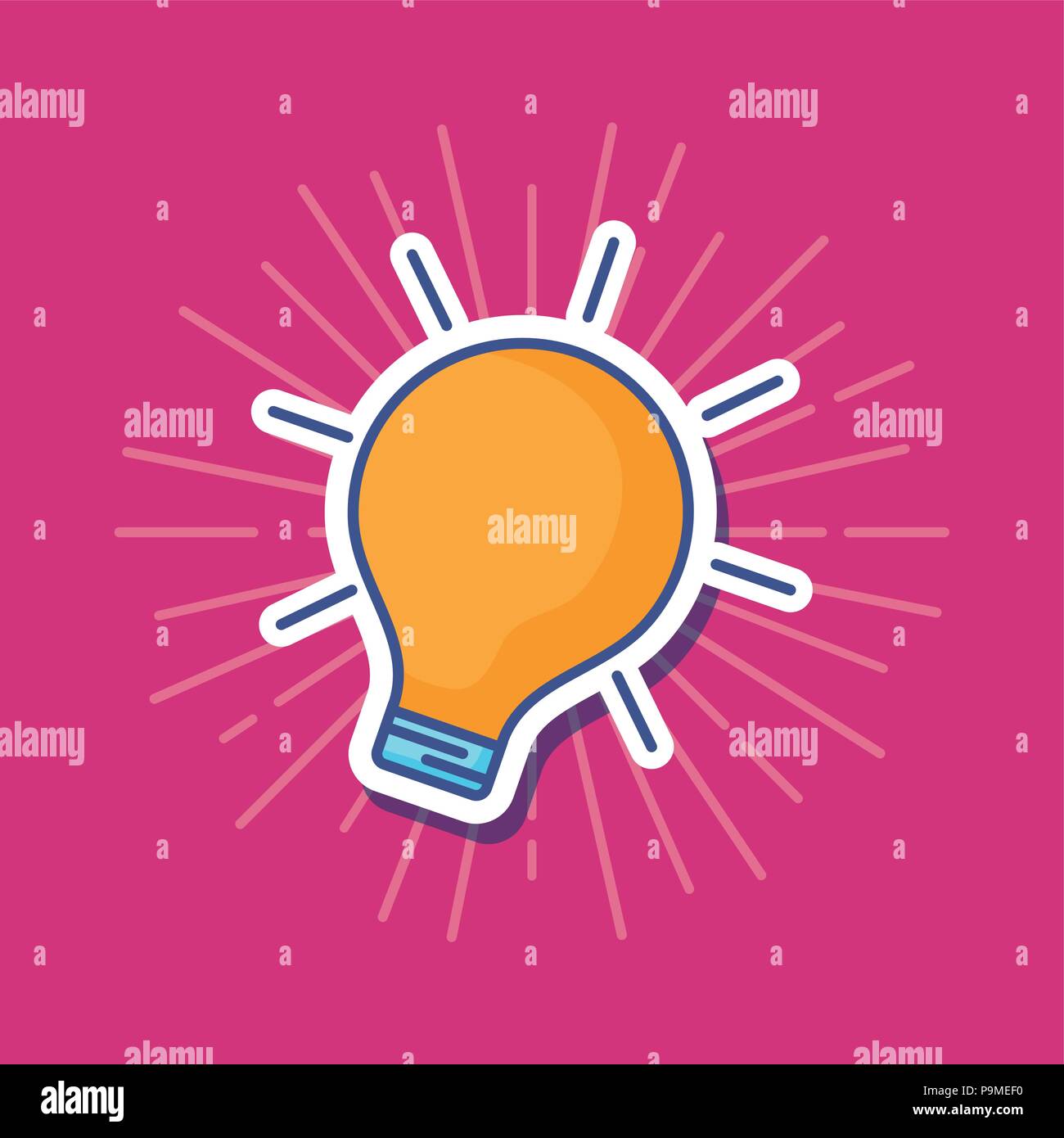 light bulb icon over pink background, colorful design. vector ...