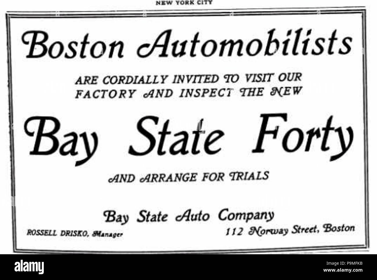 27 1906 Bay State Forty Automobile Advertisement Stock Photo - Alamy
